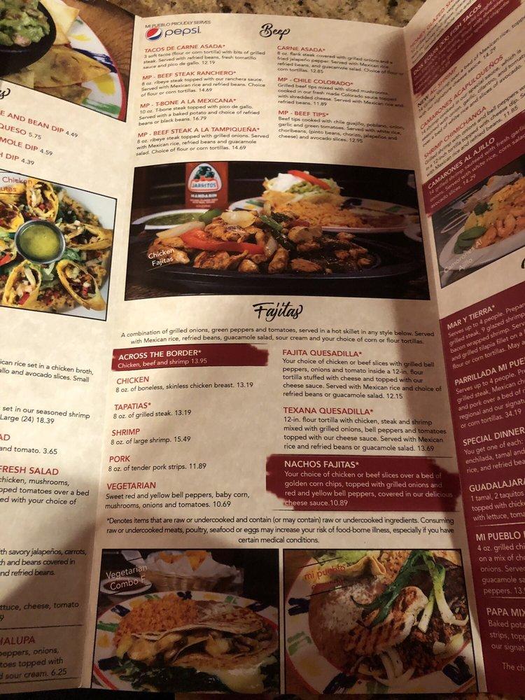 Menu at Mi Pueblo Mexican Grill restaurant, High Point, 111 Northpoint Ave