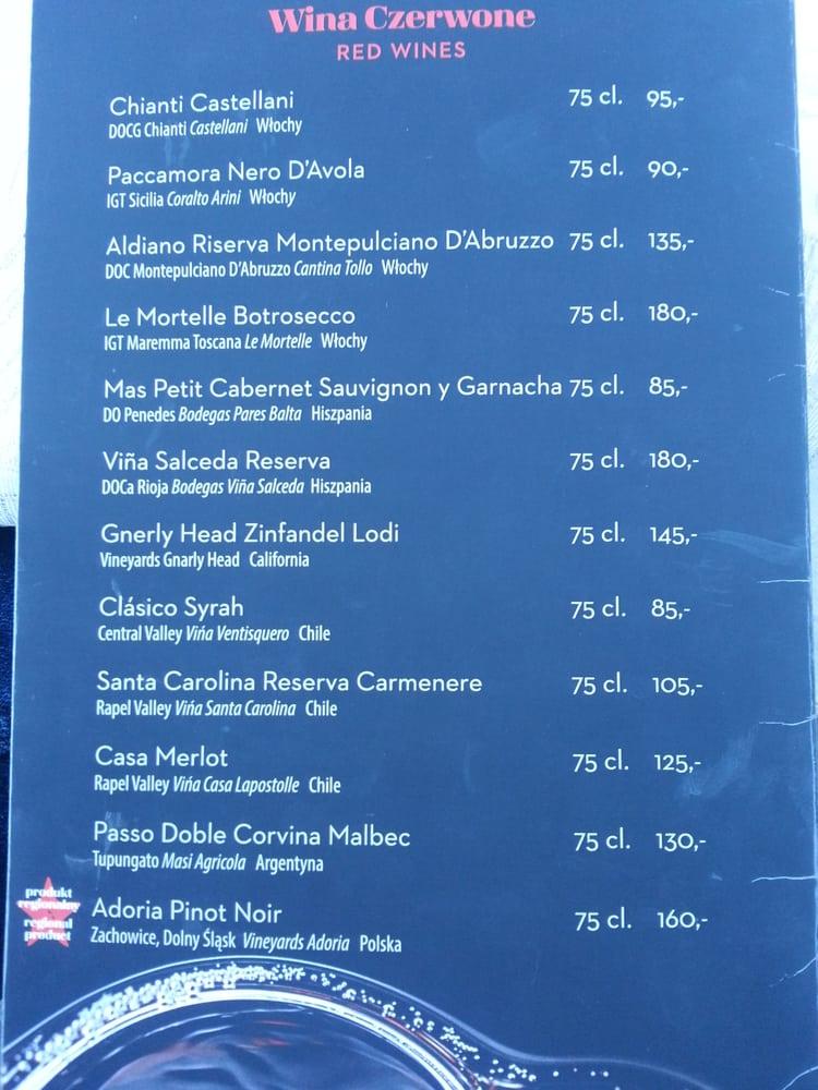 Menu at Pod Papugami Restaurant & Cocktail Bar, Wrocław, Sukiennice 9a