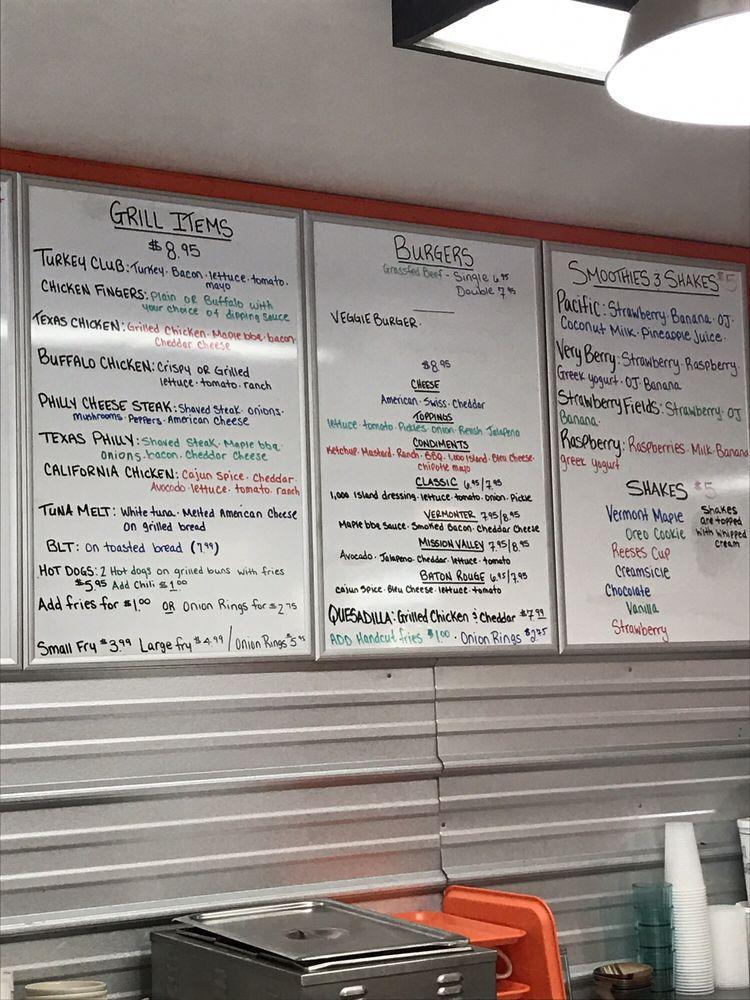 Menu at Park Row Cafe, Waterbury