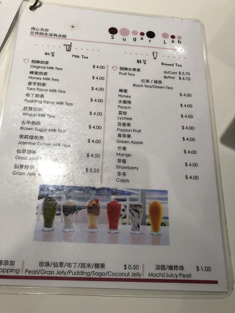 Menu at Sugar Lab Pancake House desserts, Burnaby