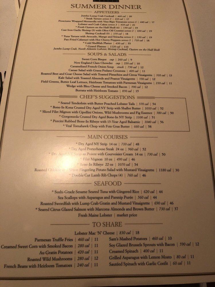 Menu at The Capital Grille pub & bar, Denver