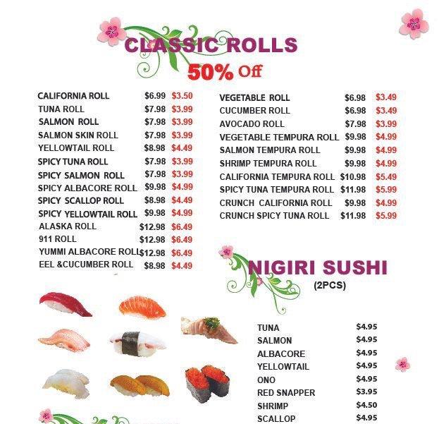 Menu at HaHa Sushi And Ramen restaurant, San Luis Obispo