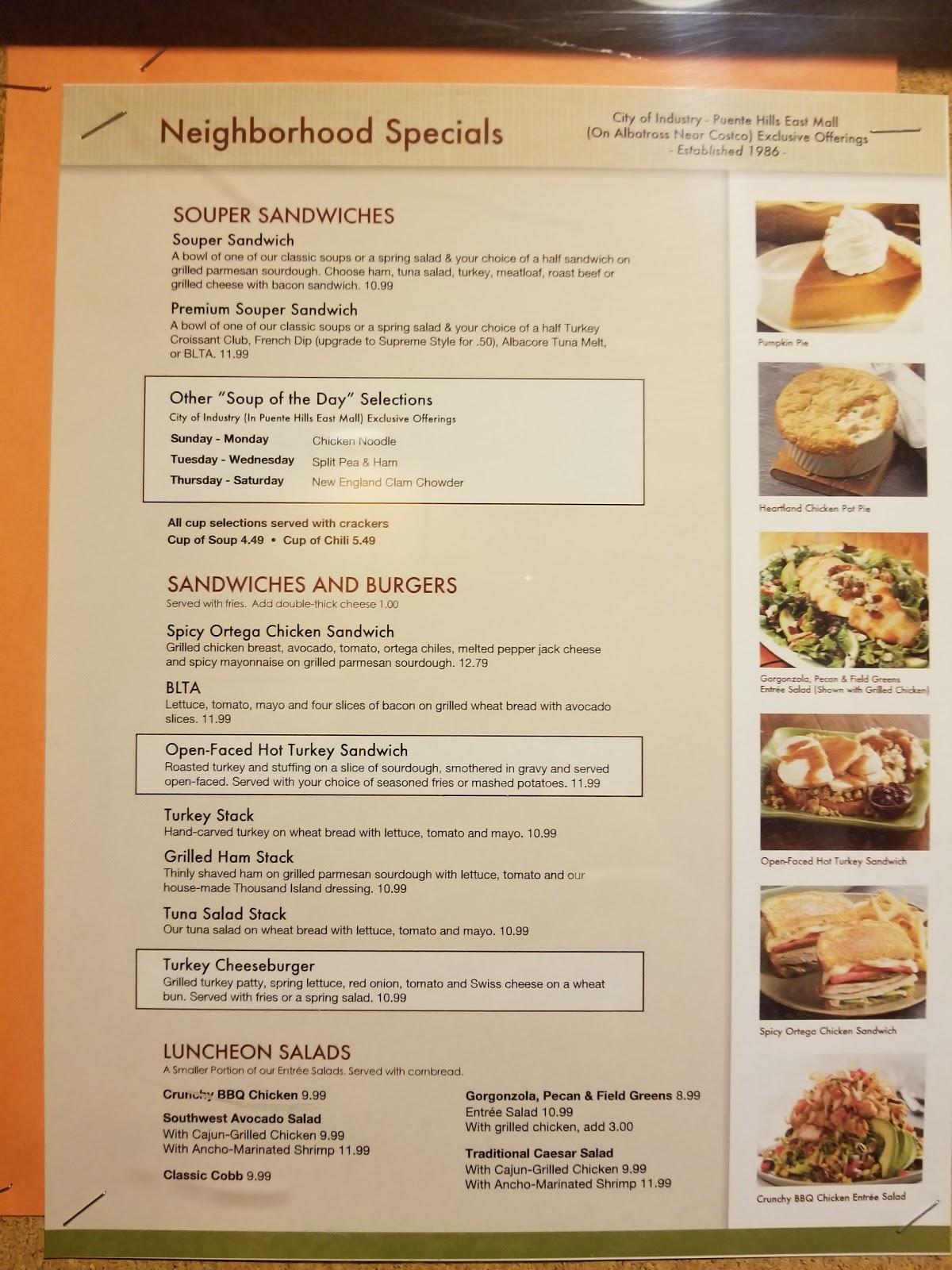Menu at Marie Callender's Restaurant & Bakery, City of Industry