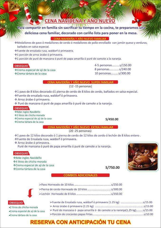Menu at Palmitos Cafe, Matucana