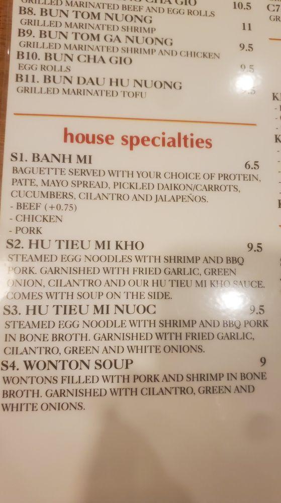 Menu at V-Nam Bistro restaurant, Round Rock