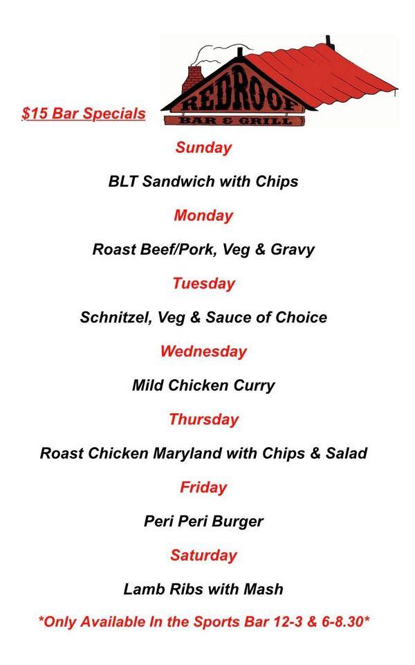 Menu at Chequers Hotel pub & bar, Bullsbrook