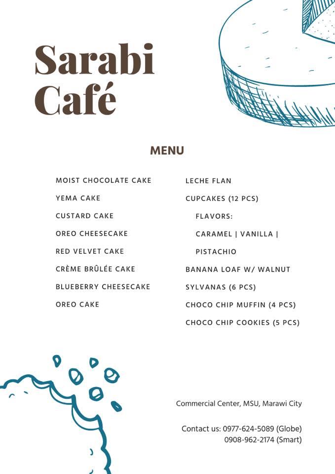 Menu at sarabi cucina.cafe, Marawi City