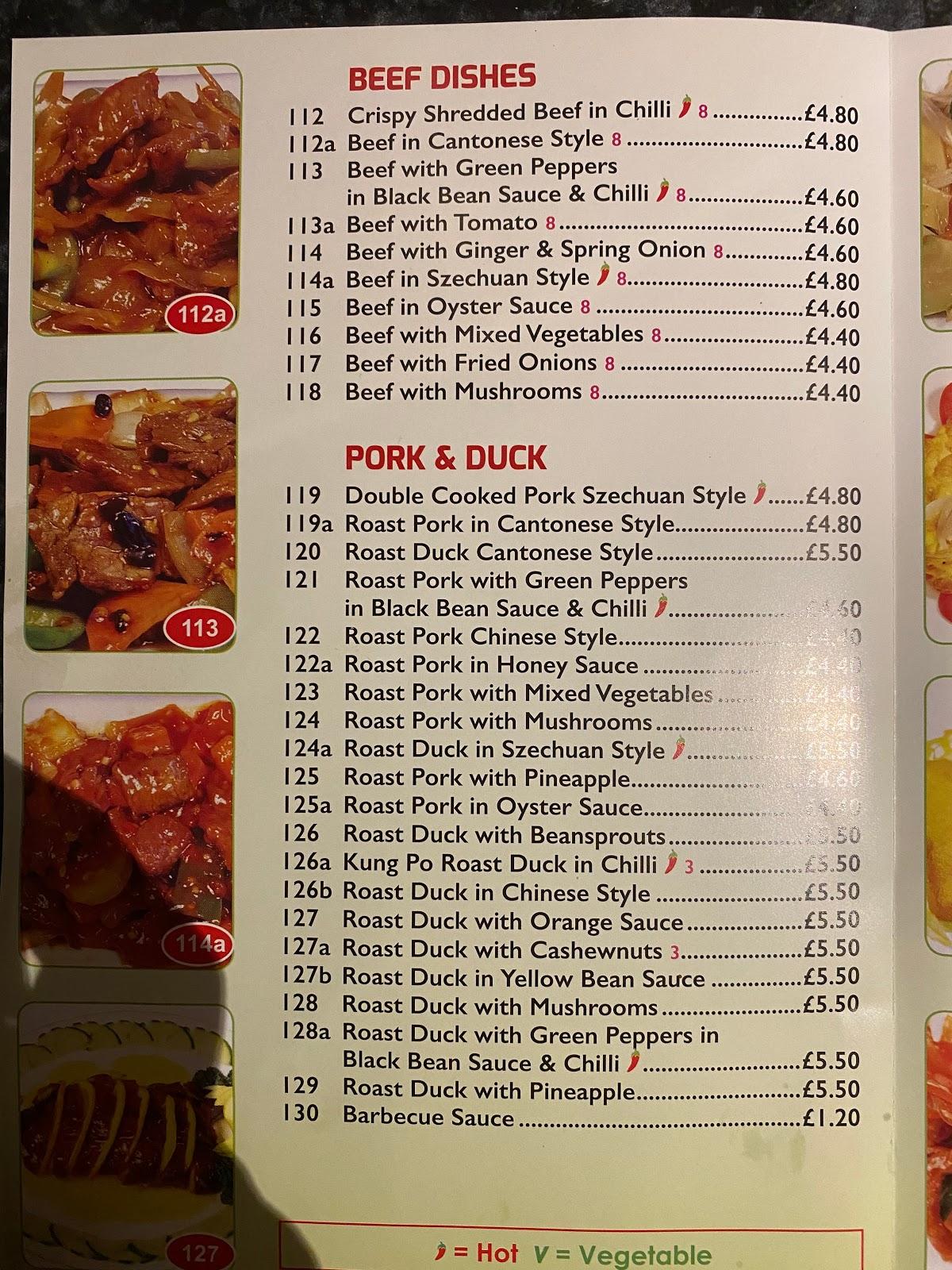 Menu at Golden Palace restaurant, Ipswich