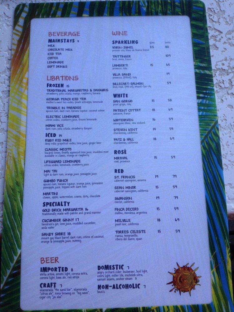 Menu at Gumbo Limbo pub & bar, Naples, 280 Vanderbilt Beach Rd