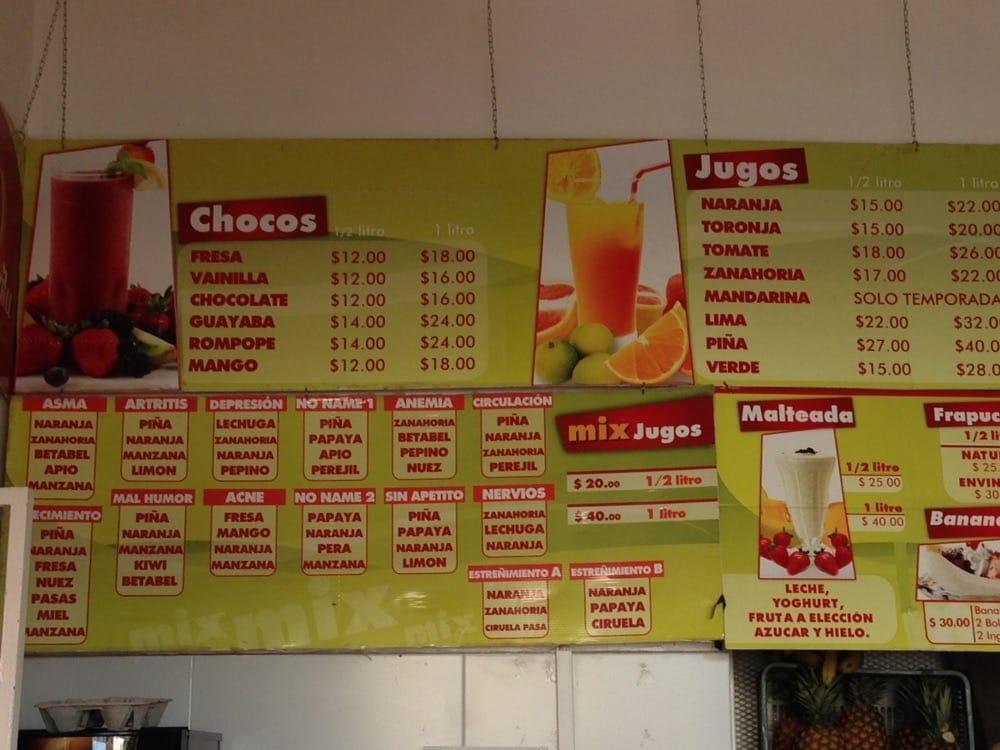 Menu at La Tuzita Frutas Y Ensaladas pub & bar, Aguascalientes