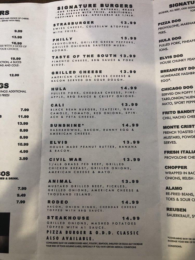Menu at Old Dominion Doggery & Burger Shoppe restaurant, Strasburg