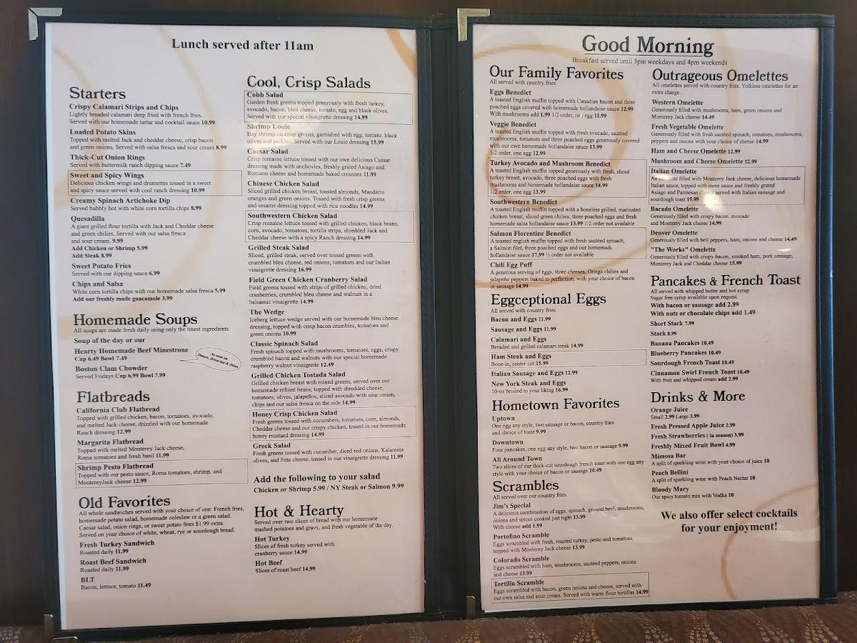 Menu at Rosine's Restaurant, Monterey