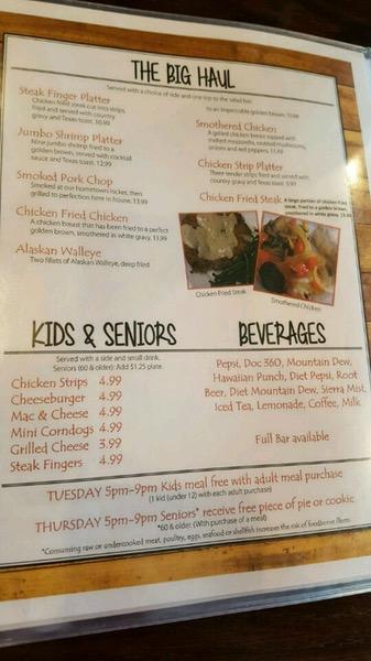 Menu at Rusty Tractor steakhouse, Kensington, 410 N Main St