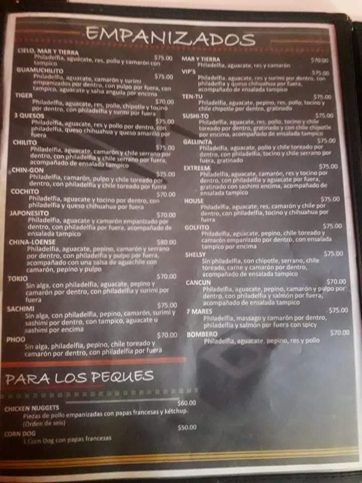 Carta del restaurante Sushi House Centro, Heroica Nogales