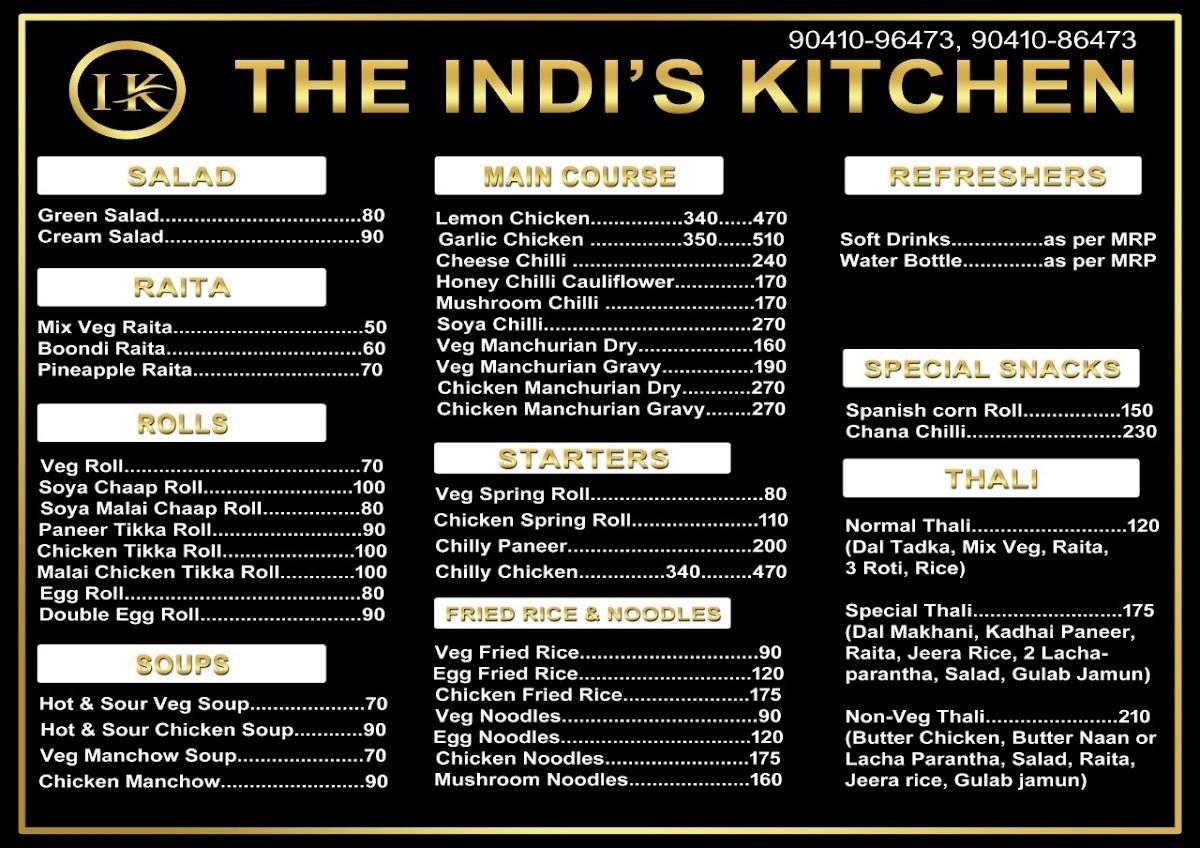 Menu at THE INDI'S KITCHEN, Kharar