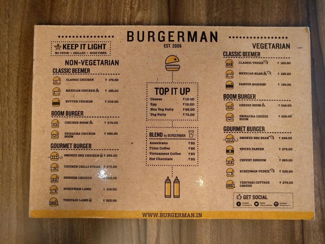 Menu at BurgerMan Anna Nagar, Chennai