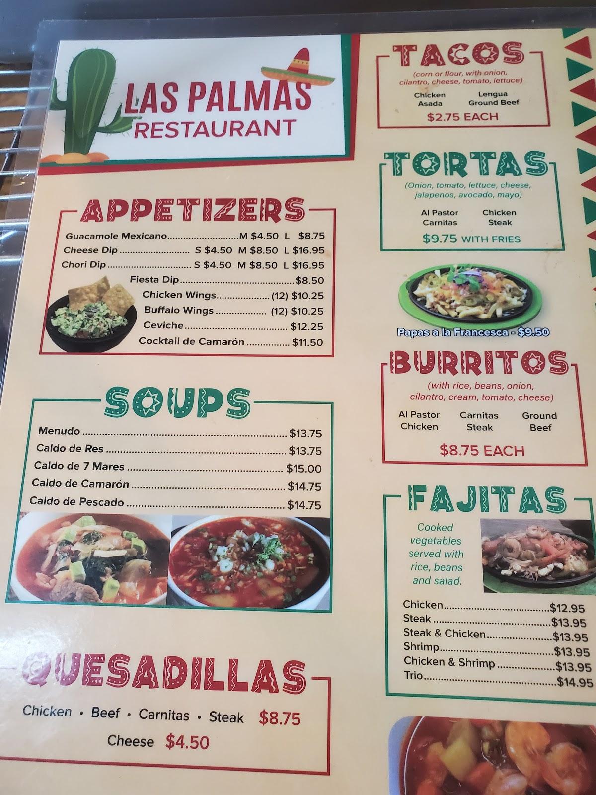 Menu at Mexican Restaurant Las Palmas, Aiken