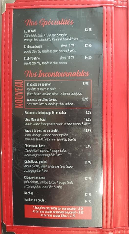 Menu au Restaurant La Lanterne, Mont-Laurier