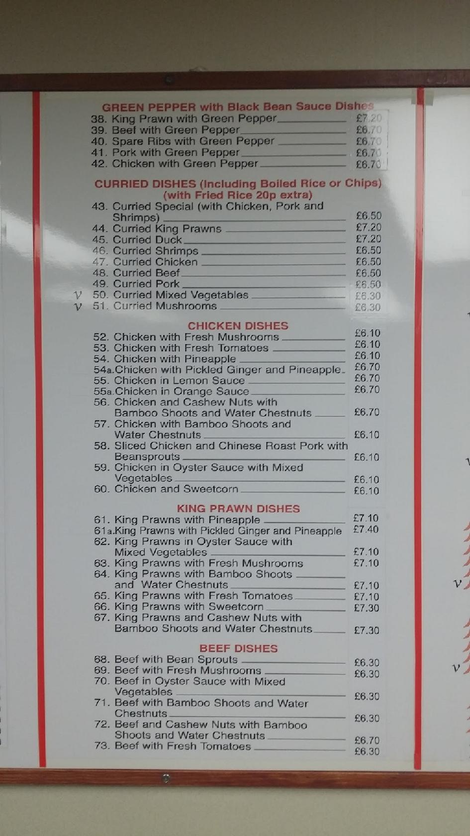 Menu at Siew May fast food, Dawlish