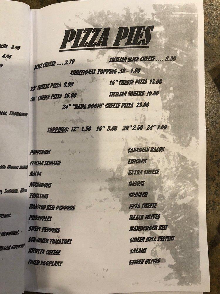 Menu at Bada Bing Pizzeria, Greenville, Woodruff Rd suite g