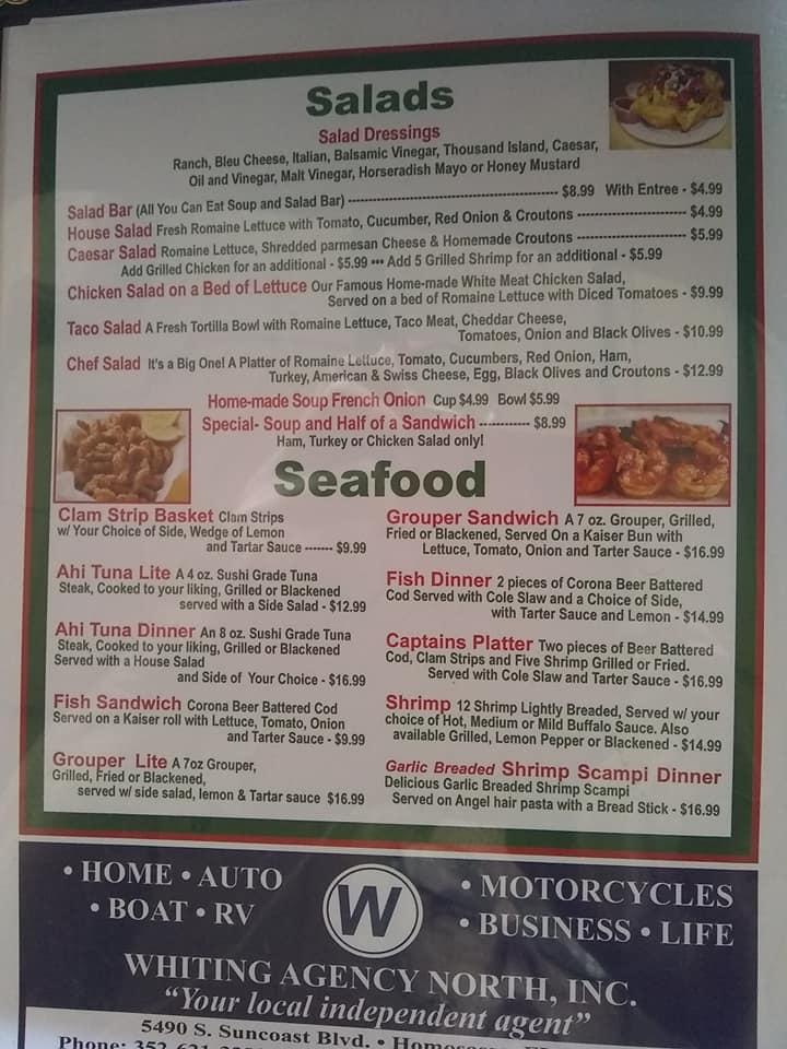 Menu at Grumpy Gators Bar & Grill, Homosassa