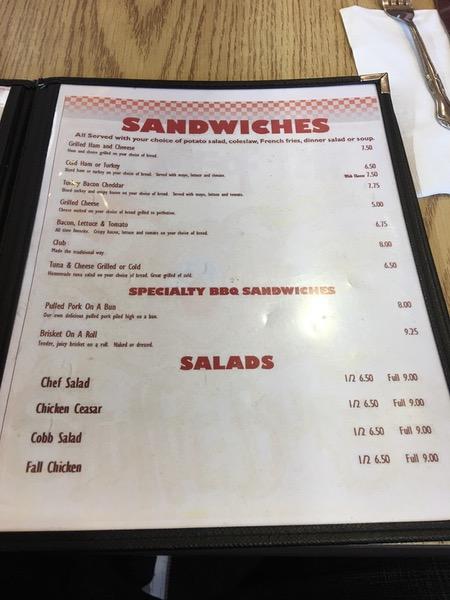 Menu at Hits the Spot cafe, North Plains
