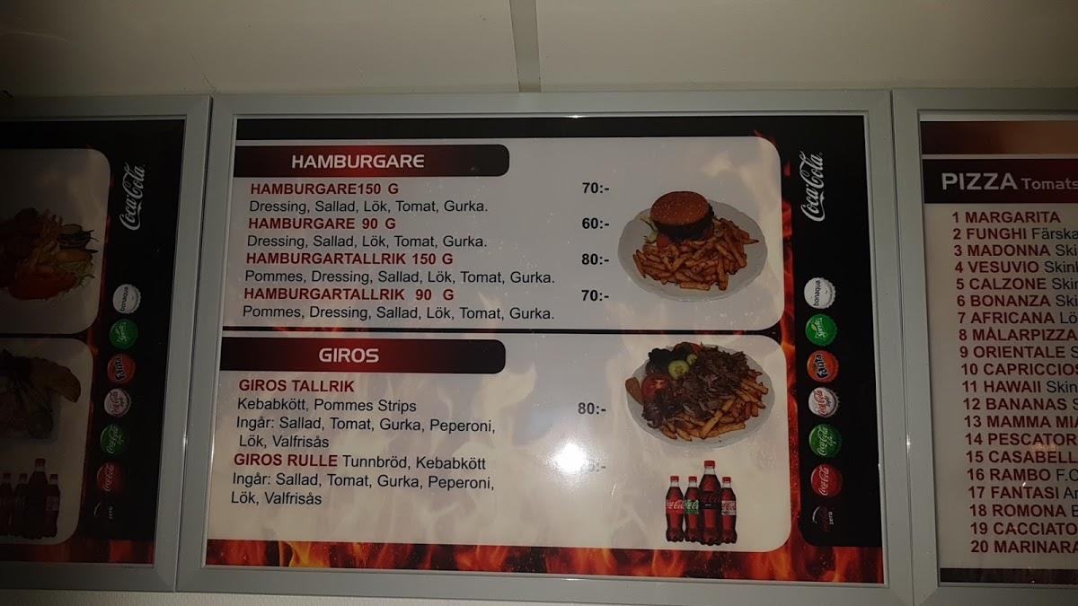 Menu at Idas restaurant, Halmstad