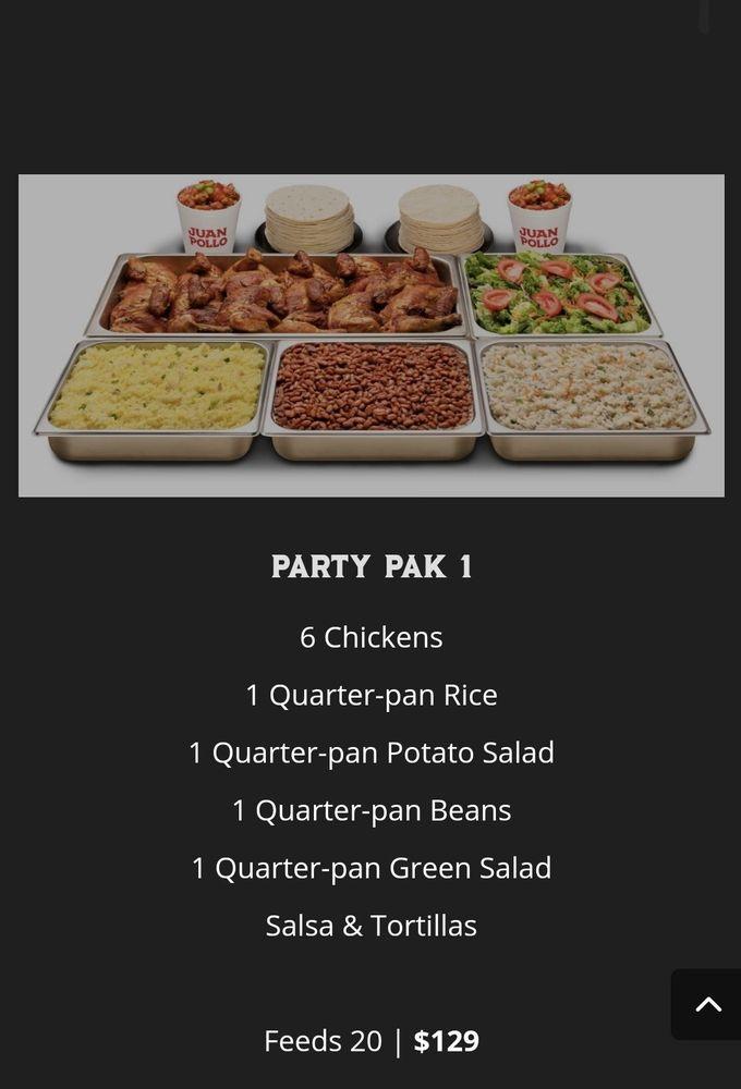 Carta del restaurante Juan Pollo, Fontana, Citrus Ave