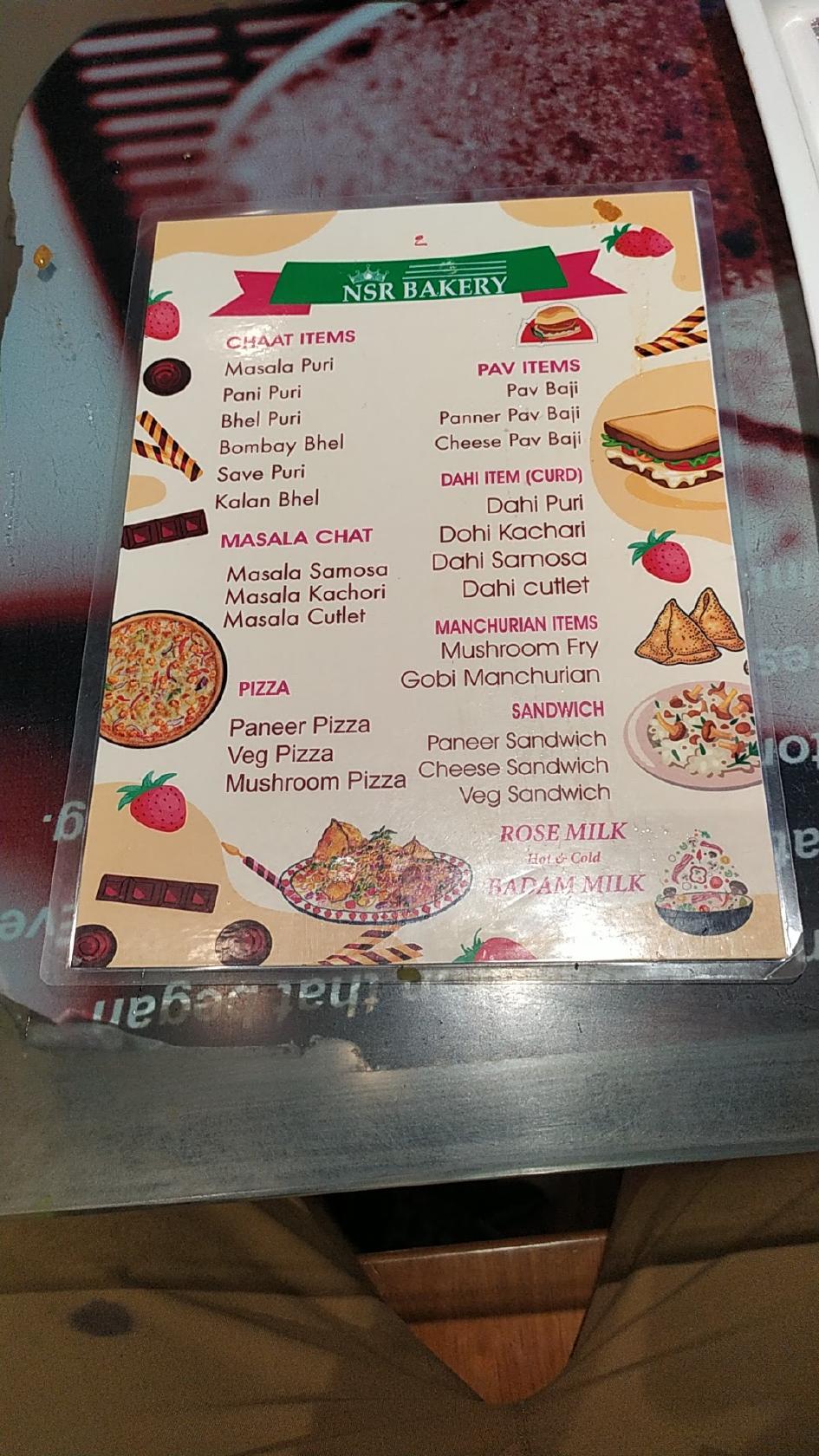 Menu at N.S.R. Baker And Sweets, India