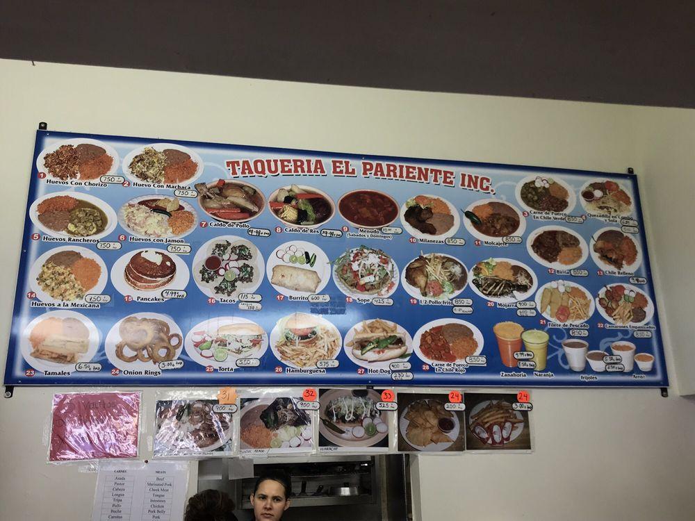 Carta del restaurante Taqueria El Pariente, Santa Clarita