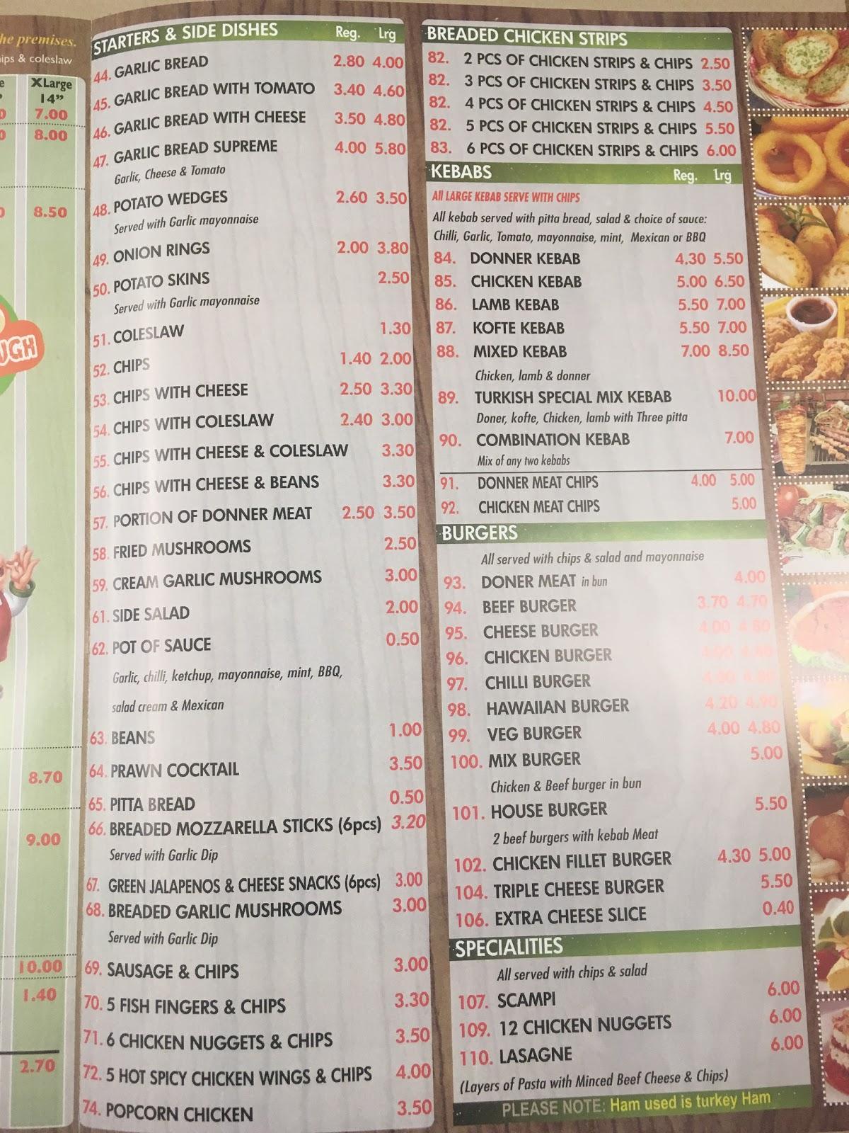 Menu at Pizza house pizzeria, Market Rasen
