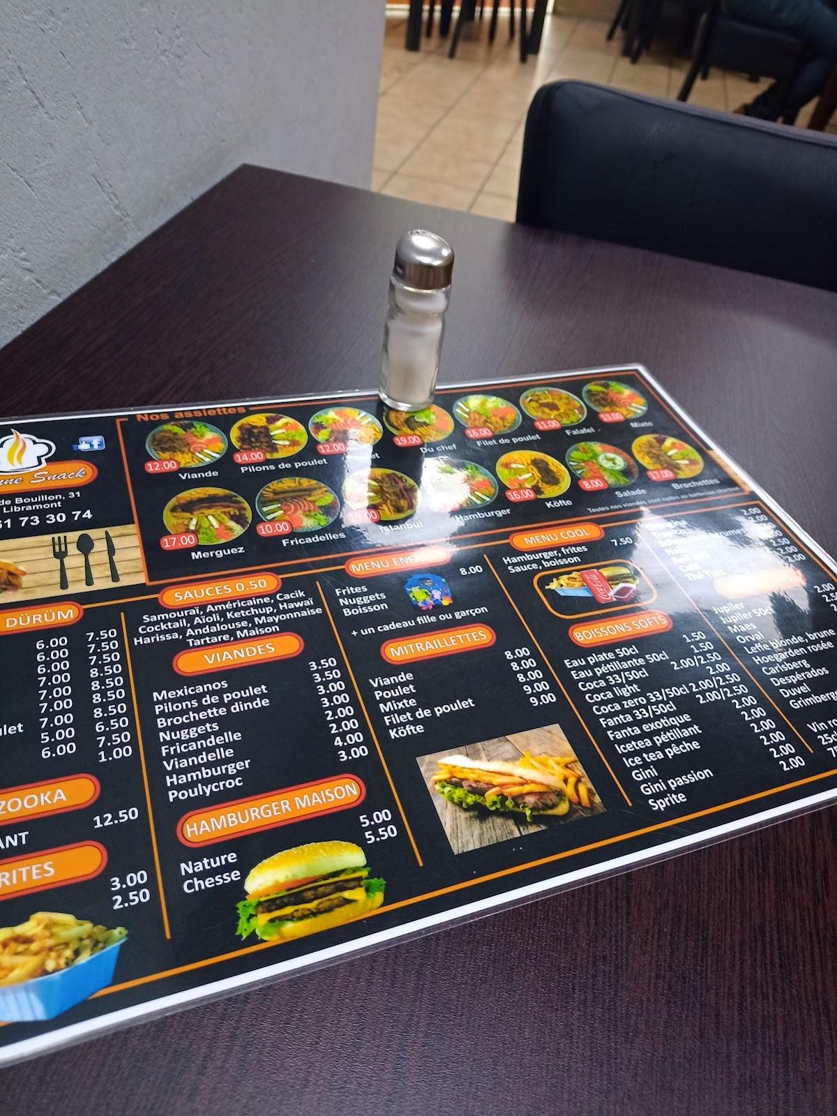 Menu au Ardenne Snack, Libramont-Chevigny