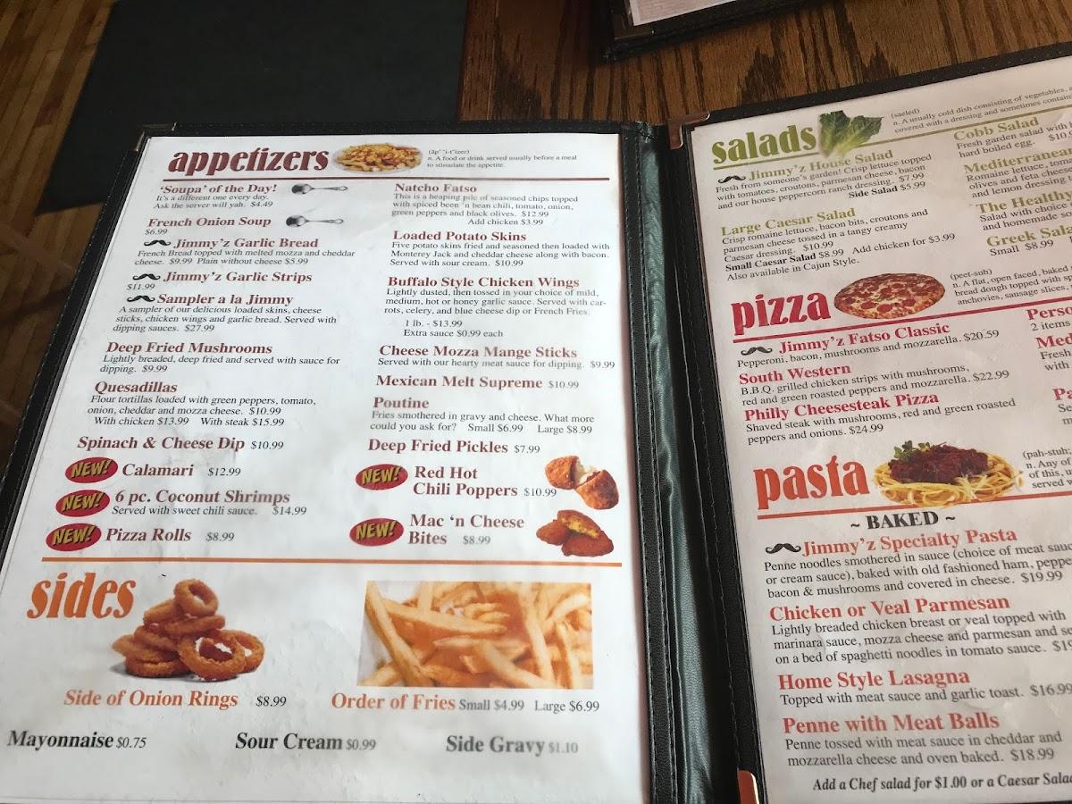 Menu at Fat Jimmy'z Bar & Grill, Chatham-Kent, 54 Talbot St W