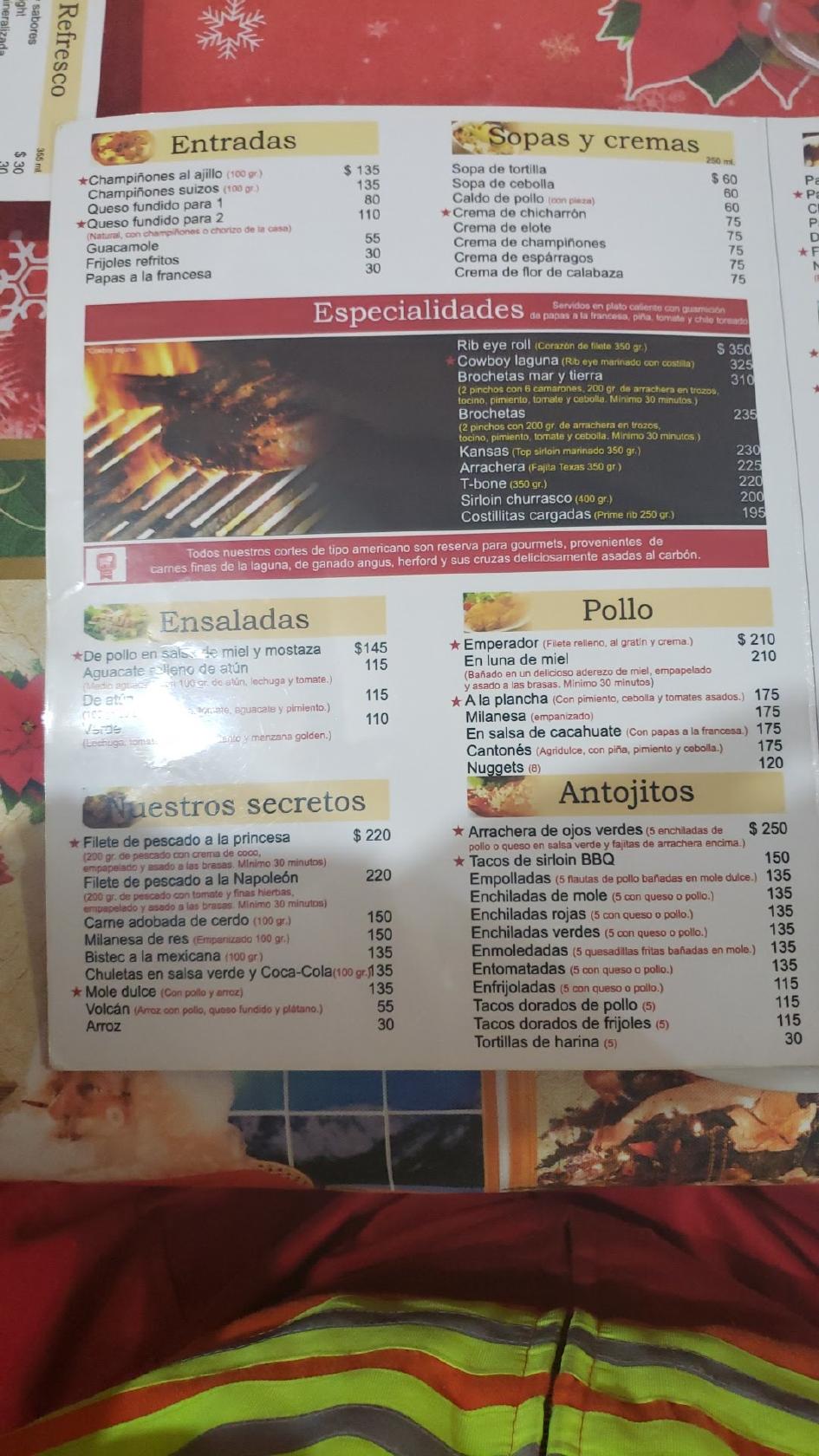 Menu at Restaurante Mi Refugio, Fresnillo