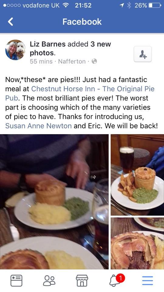 Menu at Chestnut Horse Inn pub & bar, Kelk
