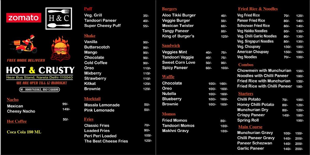 Menu at HOT & CRUSTY, Delhi