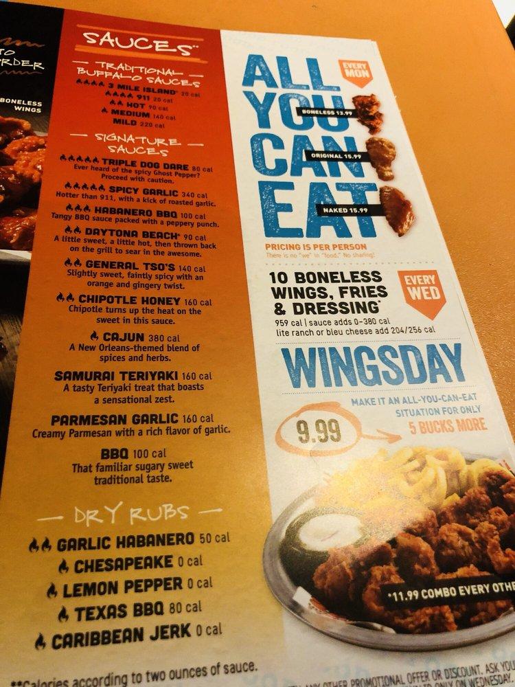 Menu at Hooters pub & bar, Buford, Mall of Georgia Blvd