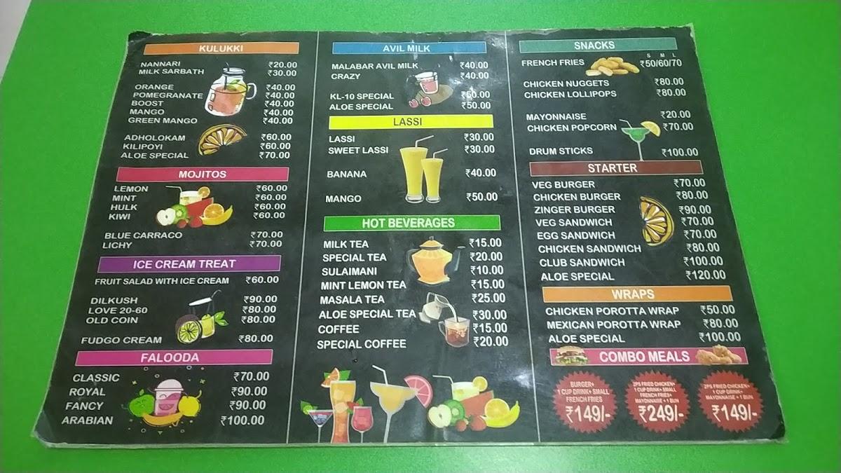 Menu at Aloe Juice - Juice & Smoothie Bar, Makkaraparamba