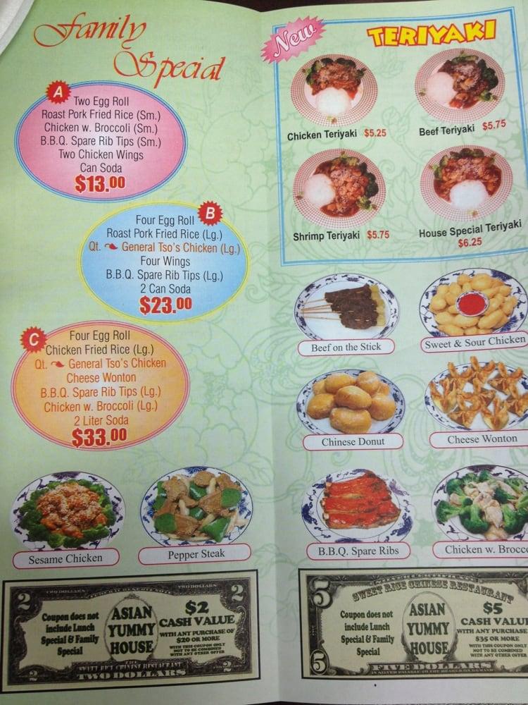 Menu at Asian Yummy House restaurant, New York City
