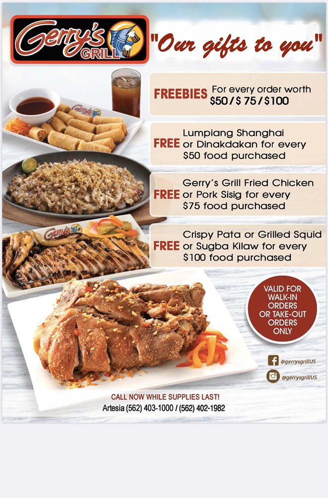 Menu at Gerry's Grill restaurant, Artesia, South St #107