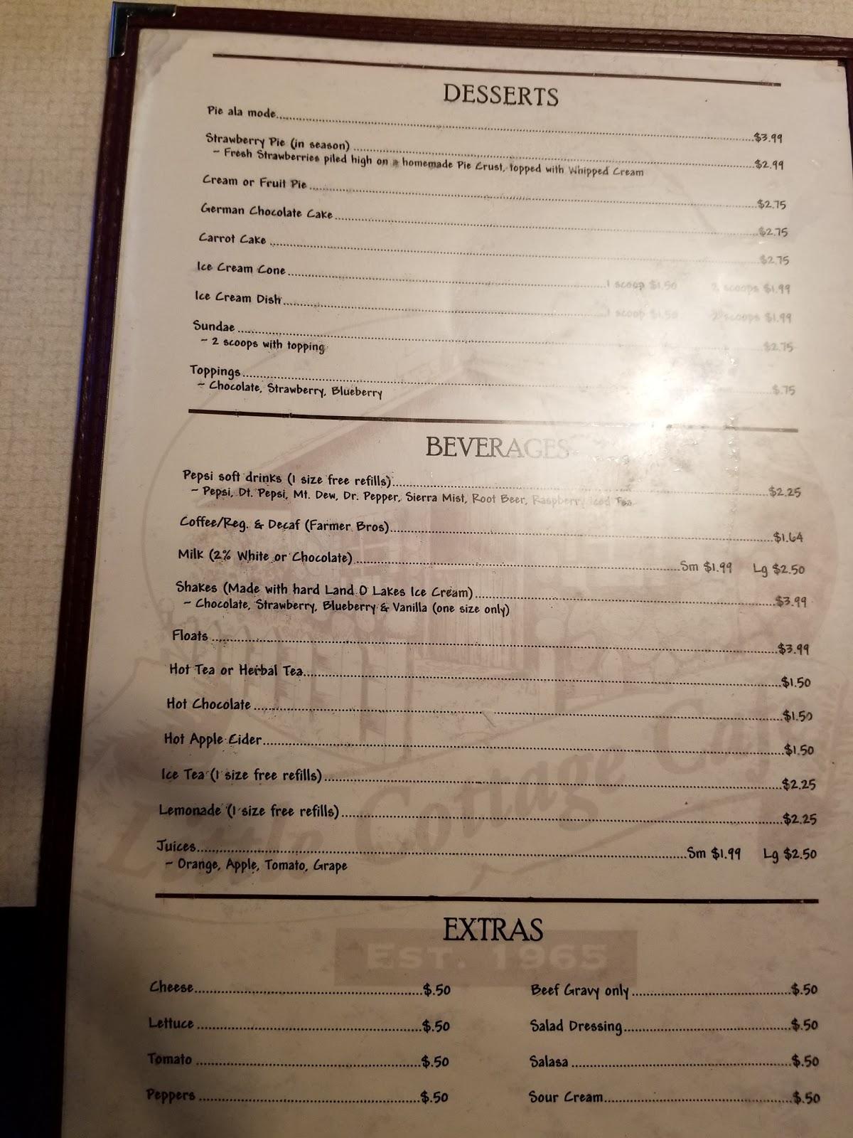 Menu at Little Cottage Café cafe, Bismarck
