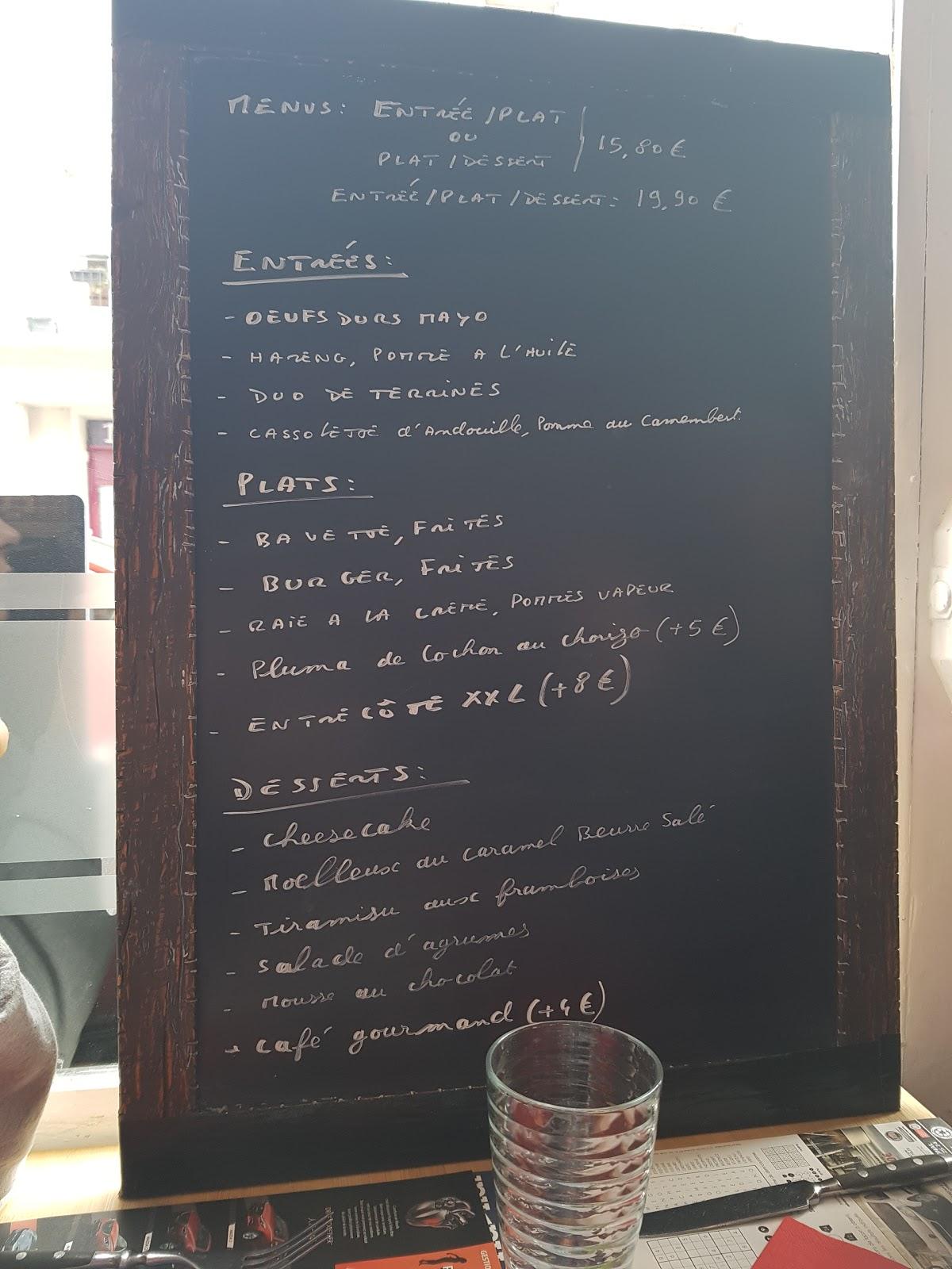 Menu au Chez André restaurant, Le Havre