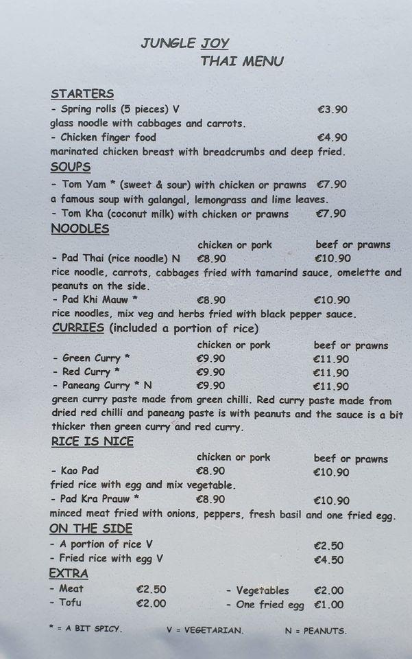 Menu at Jungle Joy Bar - Restaurant, Gzira