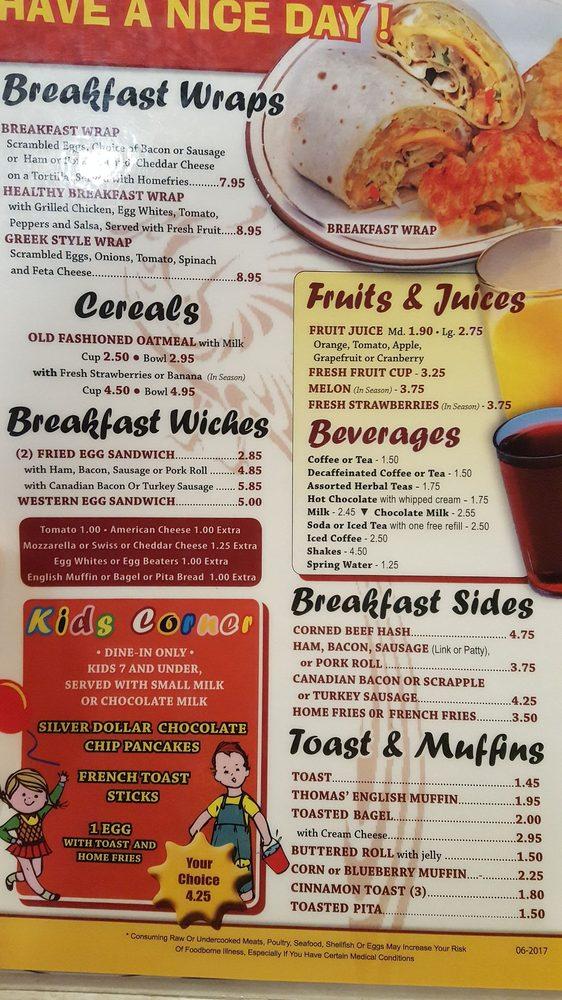 Menu at Phoenix Café restaurant, Somerville