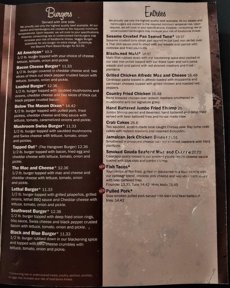 Menu at Tap It Local pub & bar, Chesapeake