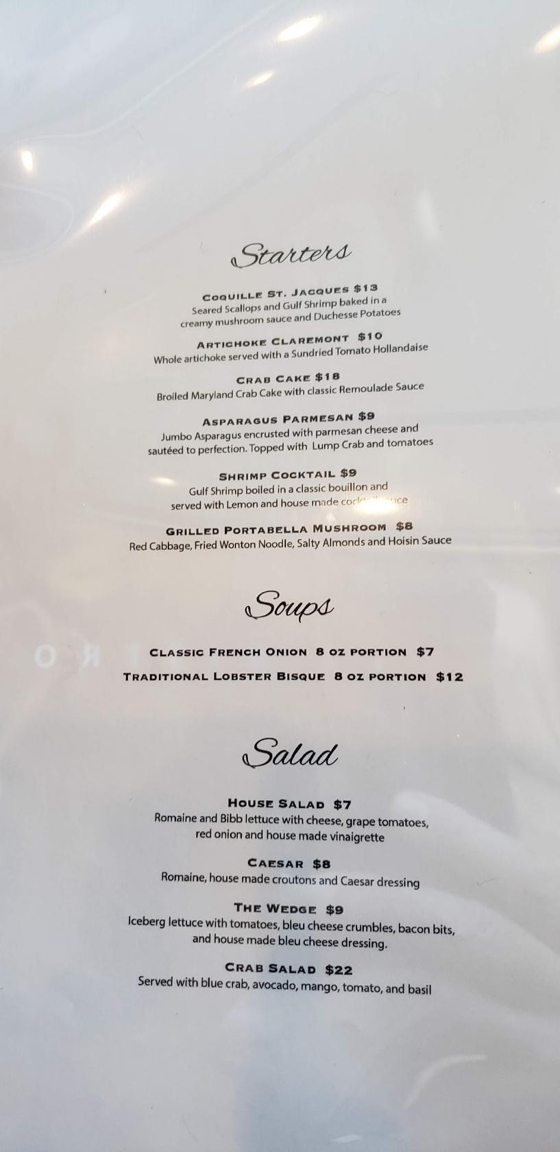 Menu at Opus Bistro & Steakhouse, League City