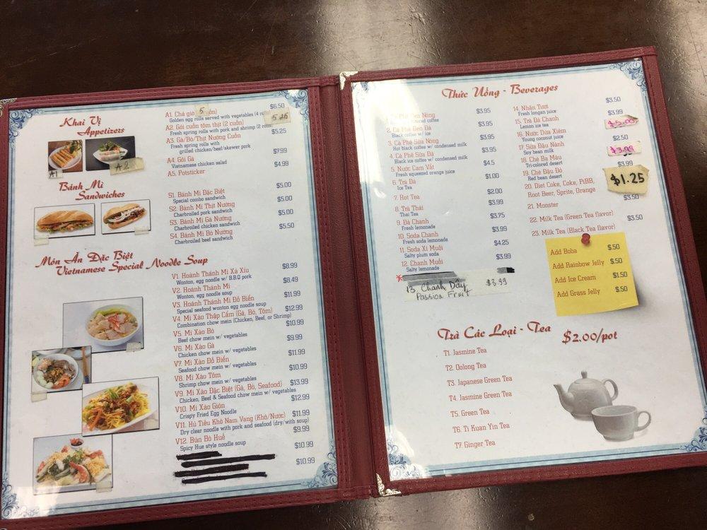 Menu at Pho 90 Vietnamese Restaurant, Las Vegas