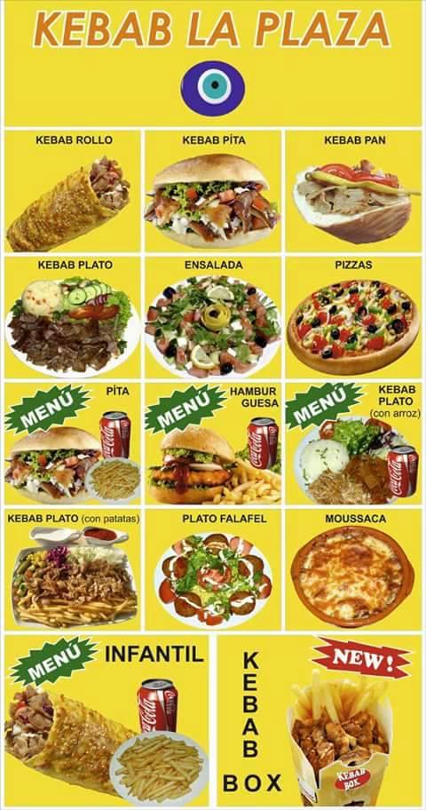 Carta del restaurante Kebab La Plaza, Torre-Pacheco