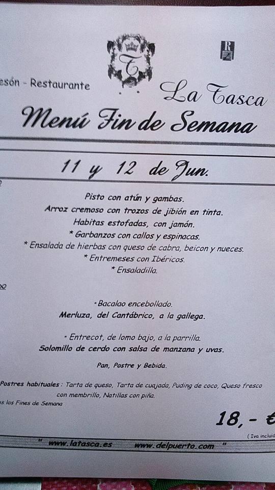 Menu at La Tasca pub & bar, Santoña