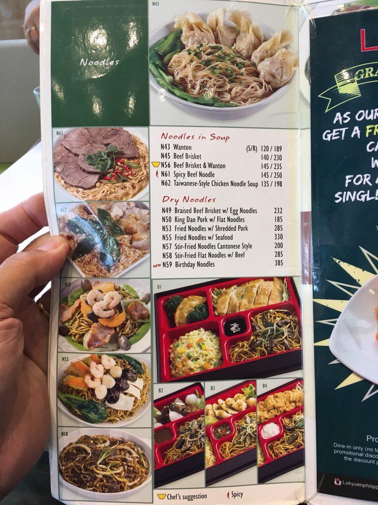 Carta del restaurante Luk Yuen, San Juan, GL
